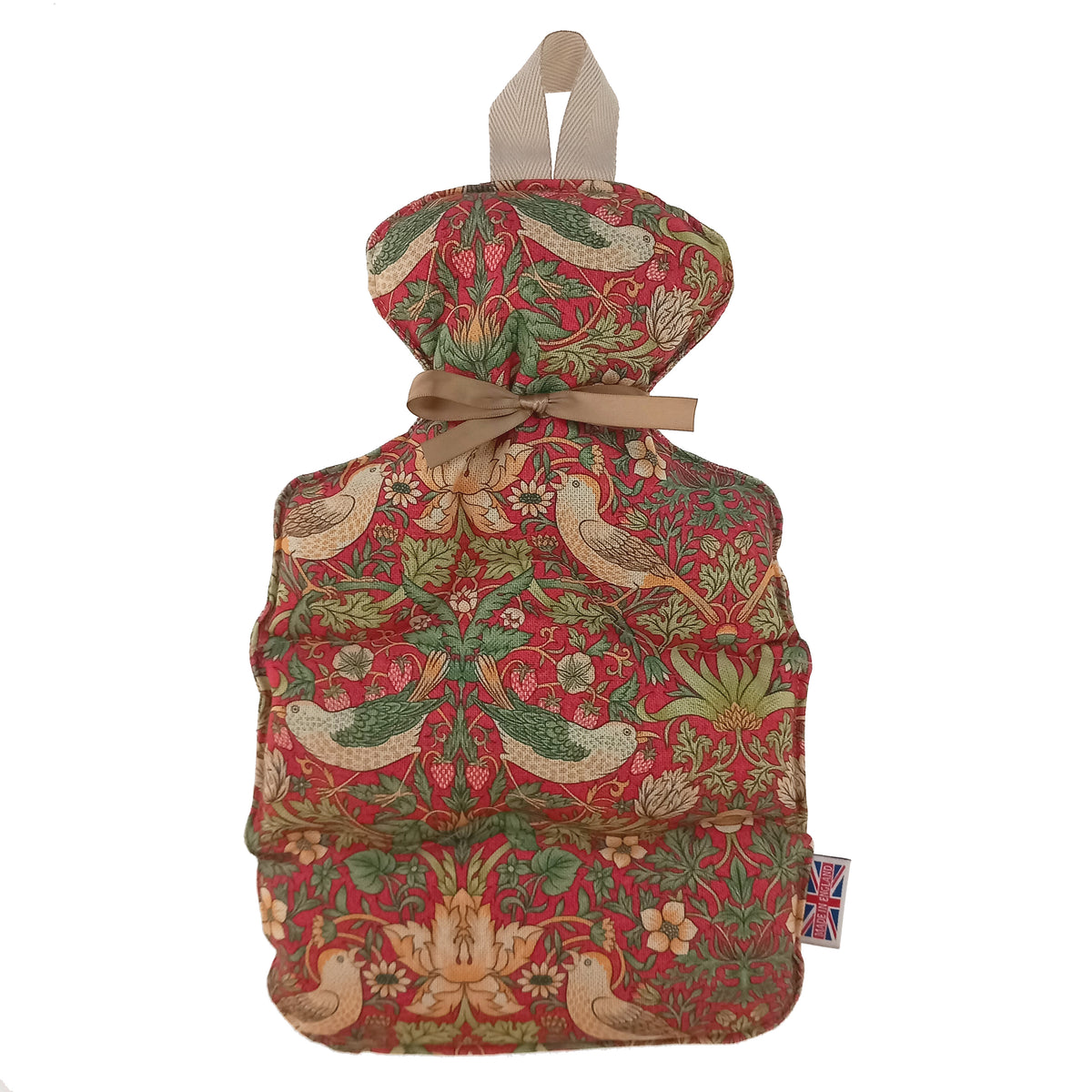 Wheat Bottle - William Morris Strawberry Thief, Crimson – The Wheat Bag ...